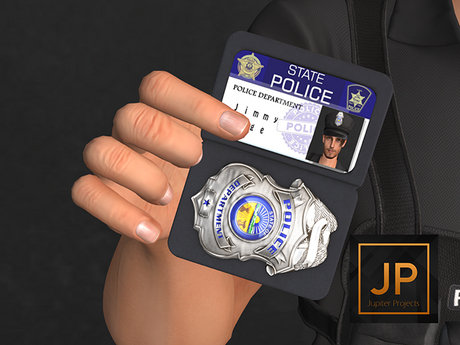 Second Life Marketplace - 12.[Since1975] Freeze! Police - ID Badge